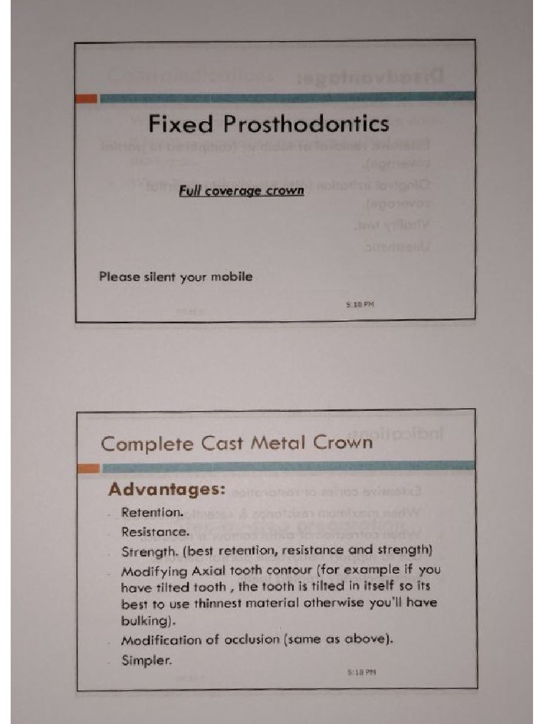 Full Coverage Crown | PDF | Dentistry Branches | Mouth