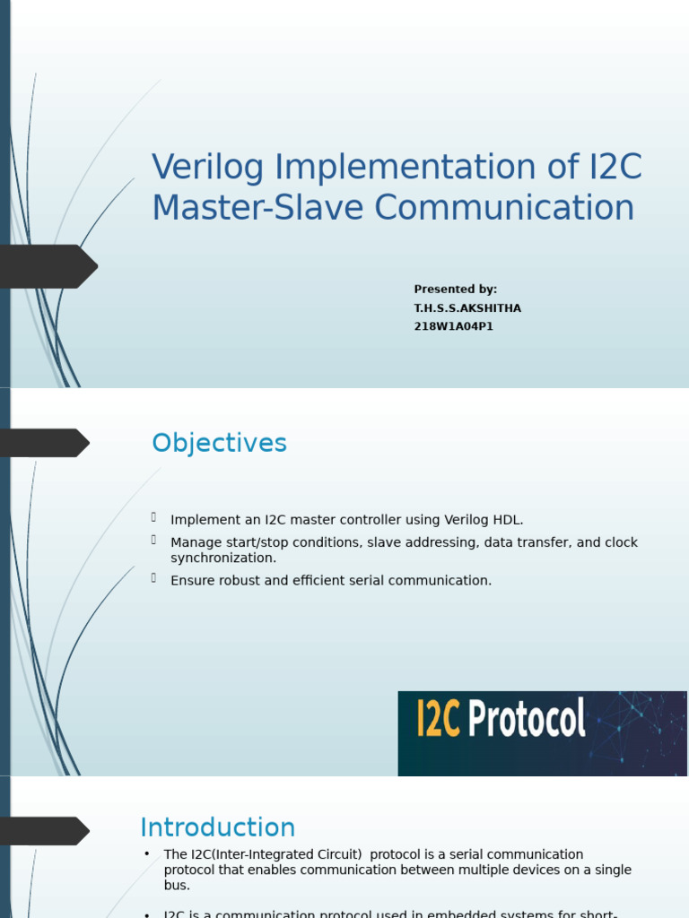 Verilog Implementation Of I2c Master Slave Communication Draft Pdf Computer Science