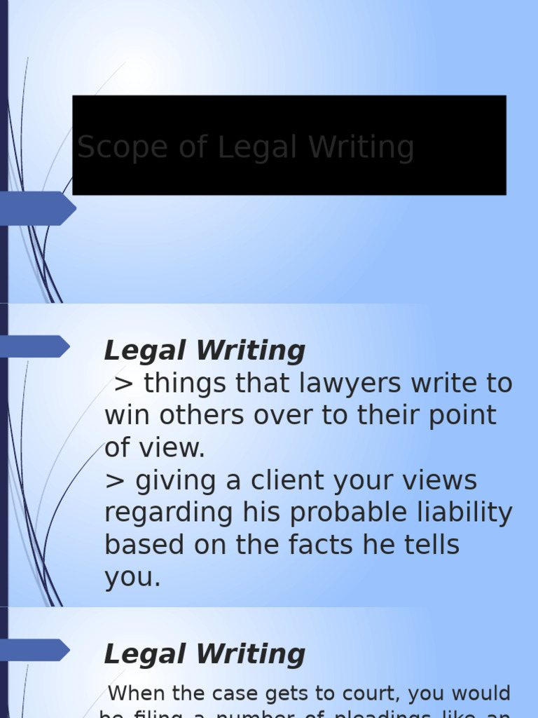 Scope of Legal Writing - Altar | PDF | Pleading | Common Law