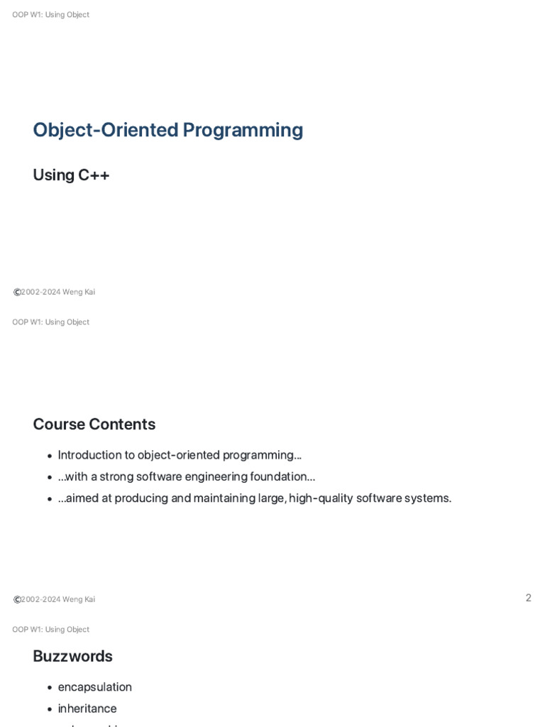 1 Using Object | PDF | C++ | Object Oriented Programming
