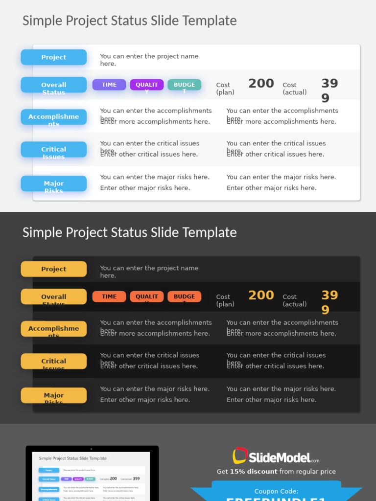 FF0427 01 Project Status Update Slide Template 16x9 1 | PDF | Software