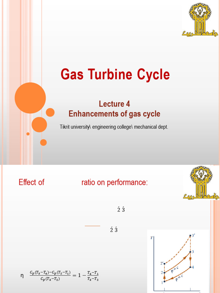 gas turbine cycle,L4 | PDF | Applied And Interdisciplinary Physics | Gases