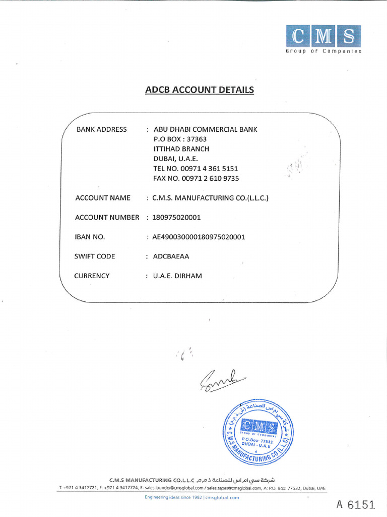 Adcb Account Details | PDF