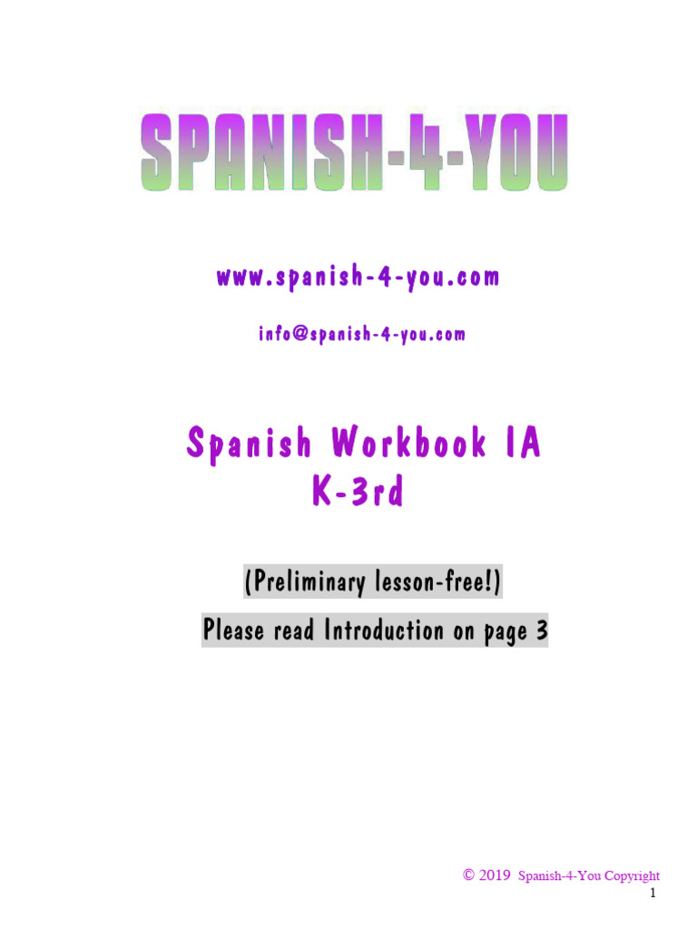 Spanish Workbook IA Author You and Spanish-4-You | PDF | Human ...