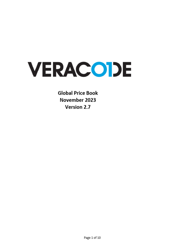 Veracode Global Price Book - November 2023 | PDF | Pricing