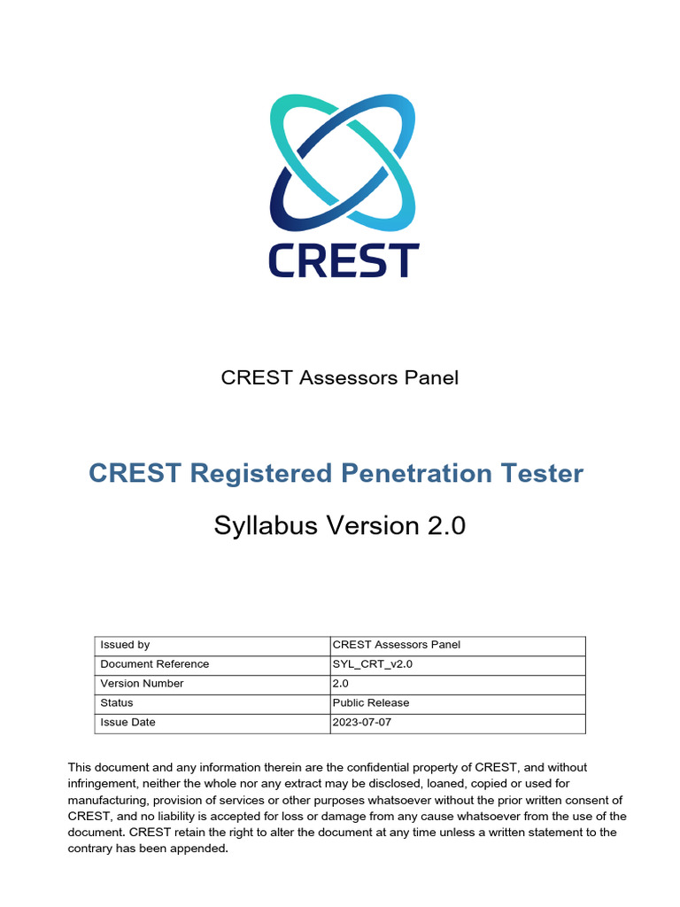Crest Crt Syllabus v2.0 | PDF | Computer Network | Password
