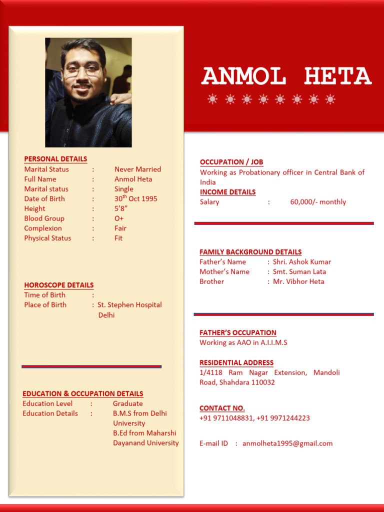 Anmol Biodata 1 (1) | PDF