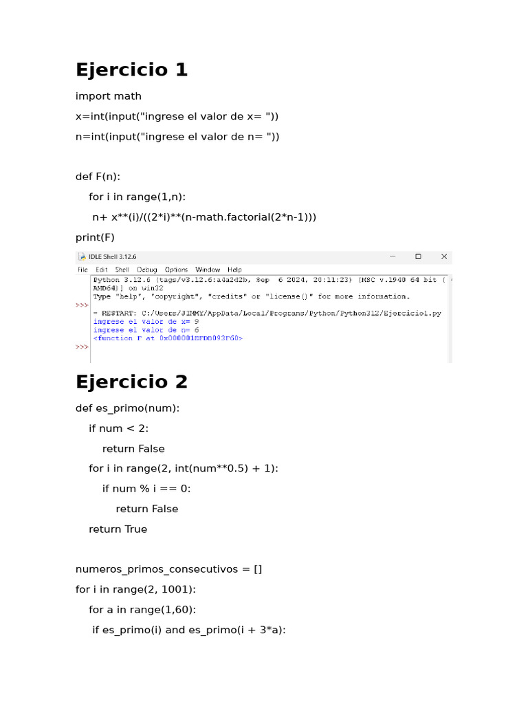 Ejercicios de Programación en Python | PDF