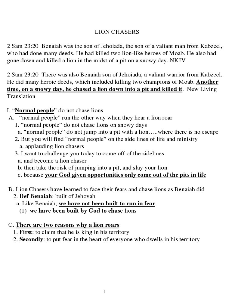 Lion Chasers | PDF | God | Faith