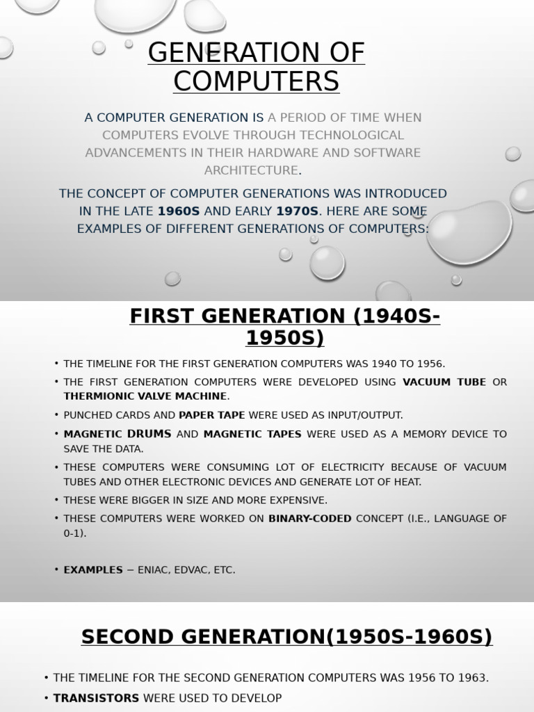 Generation of Computers | PDF | Computing | Office Equipment