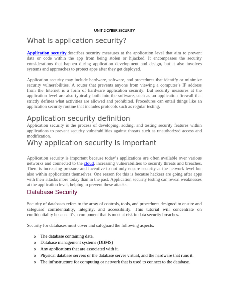 UNIT 2 CYBER SECURITY | PDF | Security | Computer Security