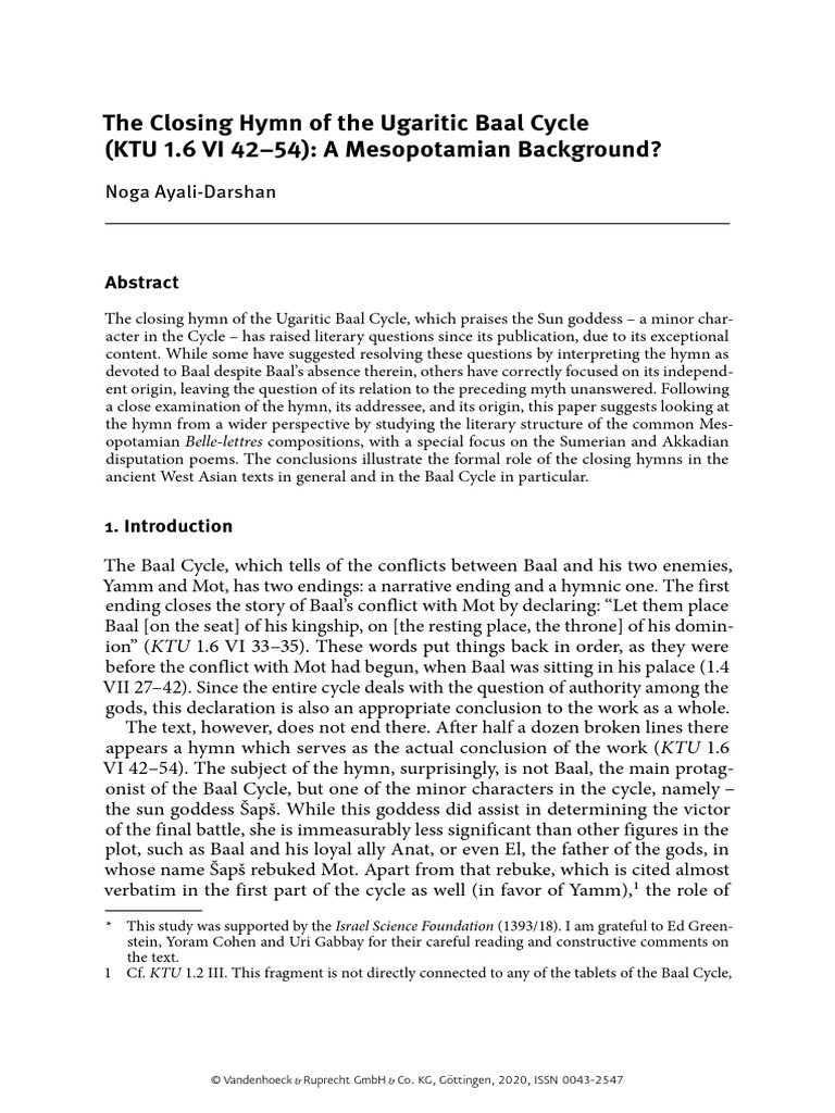 The_Closing_Hymn_of_the_Ugaritic_Baal_Cy | PDF | Mesopotamian Mythology ...