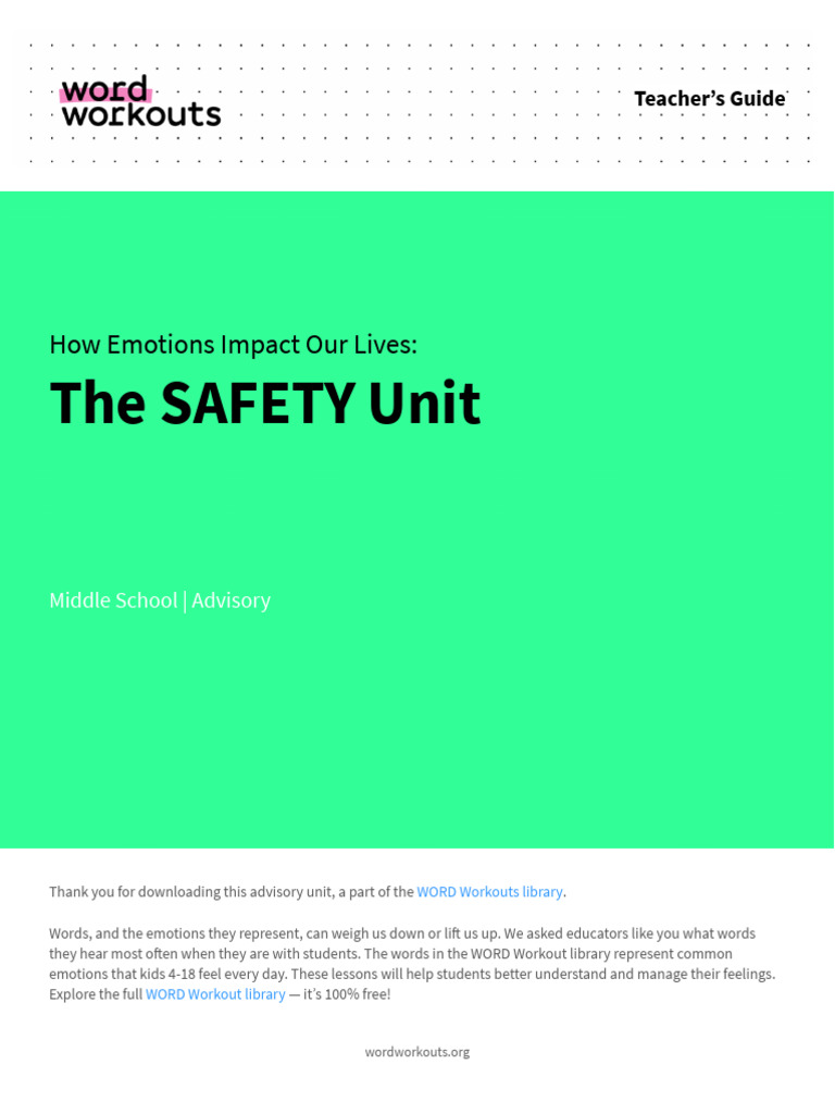 HowEmotionsImpactOurLivesTheSAFETYUnitMiddleSchool-1 | PDF | Emotions ...