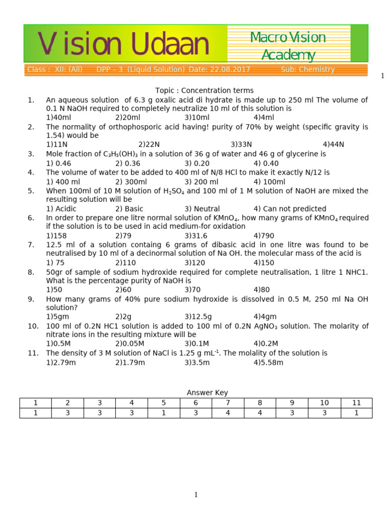 Dpp-3 Concentration Terms | PDF | Acid | Sodium