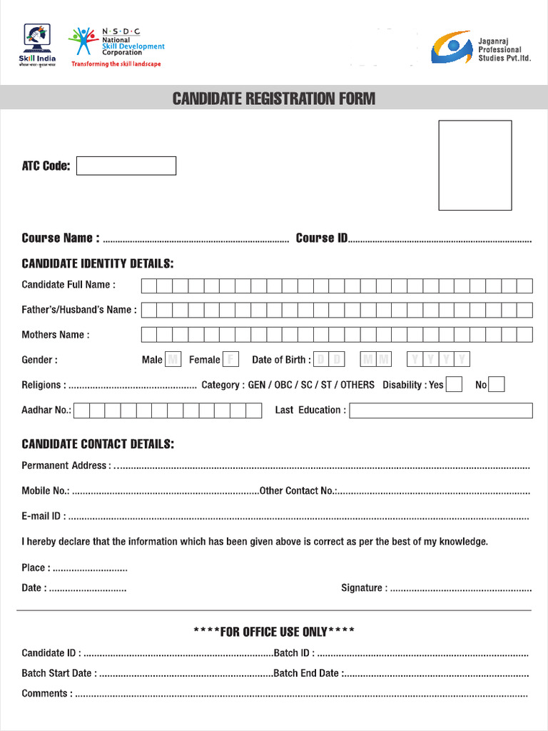 Candidate Registration | PDF