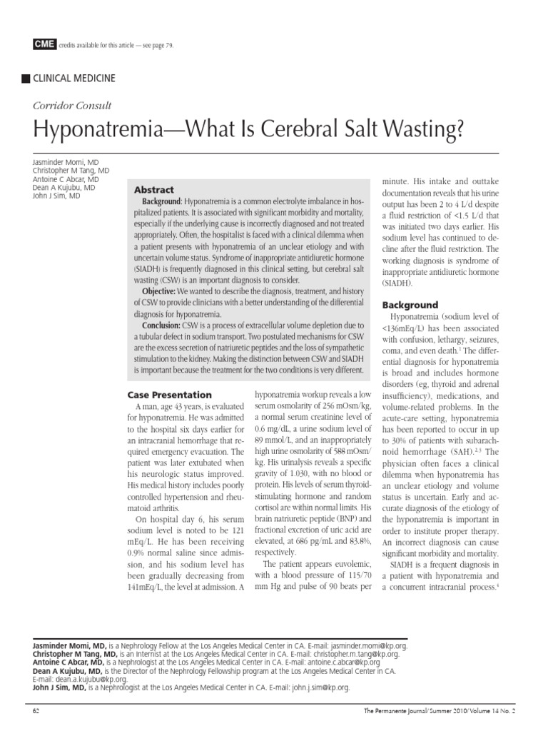Hyponatremia | PDF