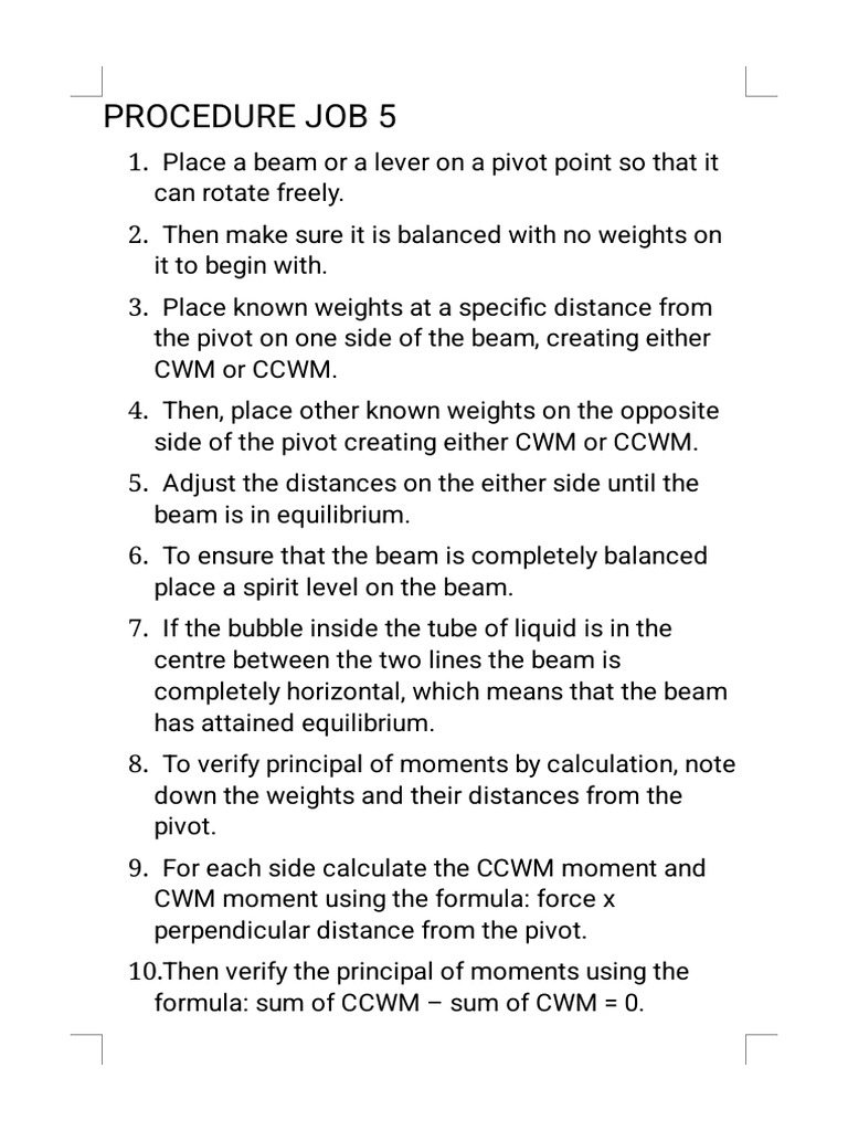 Procedures Mechanics Assignment | PDF | Lever | Force Procedures Mechanics Assignment | PDF | Lever | Force