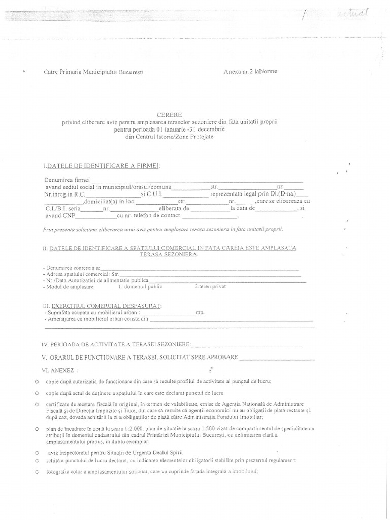 cerere_eliberare_aviz_zone_protejate | PDF