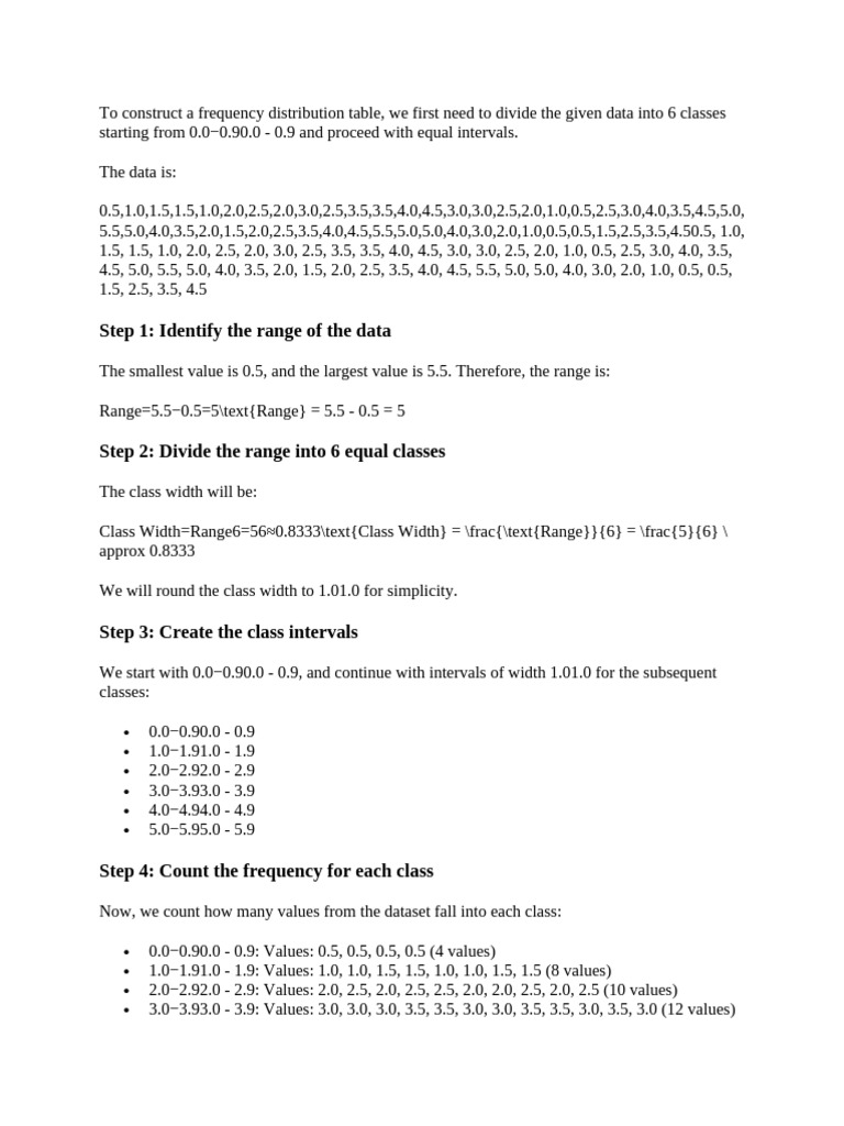 To Construct A Frequency Distribution Table | PDF | Interval (Music ...