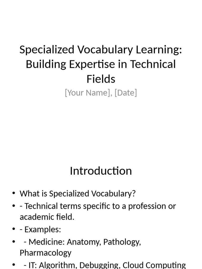 Master Technical Vocabulary | PDF
