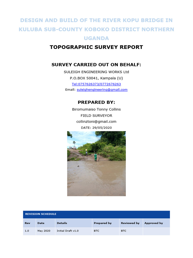 Kopu Bridge Topographic Survey Report | PDF | Surveying | Geodesy