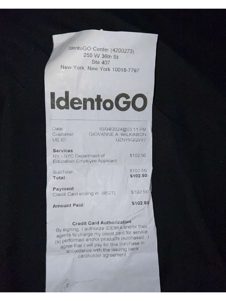 IdentoGO Payment Receipt | PDF