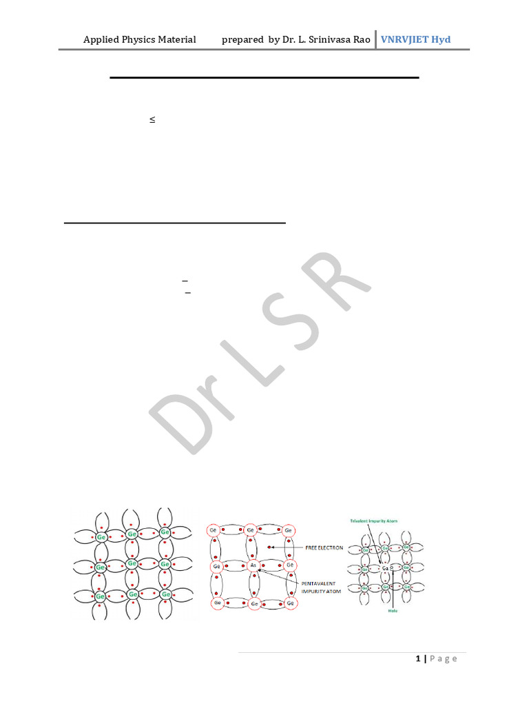 EP-Unit-III Chapter-1 (Part-1) | PDF | Semiconductors | Doping (Semiconductor)