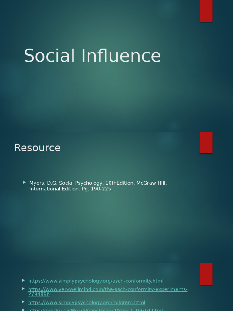 6 Social Influence | PDF | Conformity | Obedience (Human Behavior)