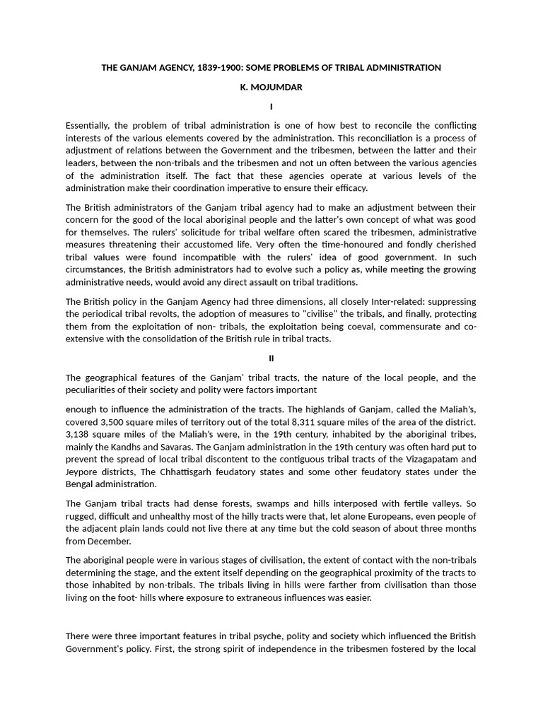 The Ganjam Agency 1839 To 1900 | PDF | Excise | Taxation