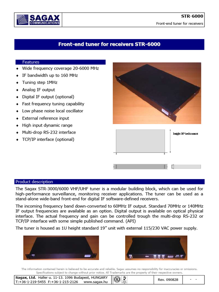 STR-6000 | PDF | Bandwidth (Signal Processing) | Very High Frequency