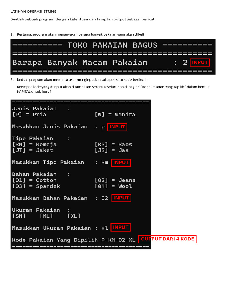 Latihan Operasi String | PDF