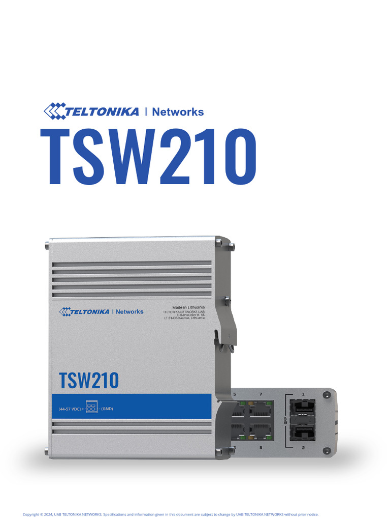 tsw210 Datasheet 2024 v10 | PDF | Electrical Connector | Ethernet