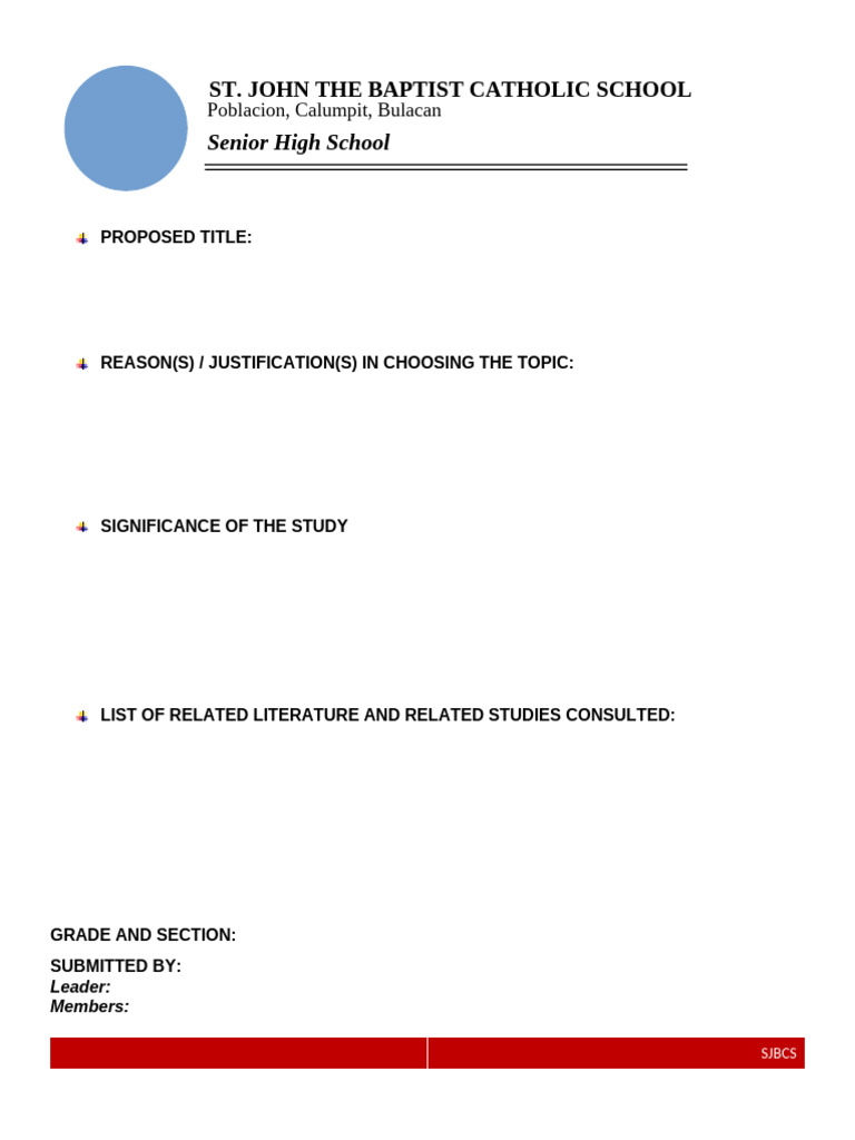 Senior High School Study Proposal | PDF