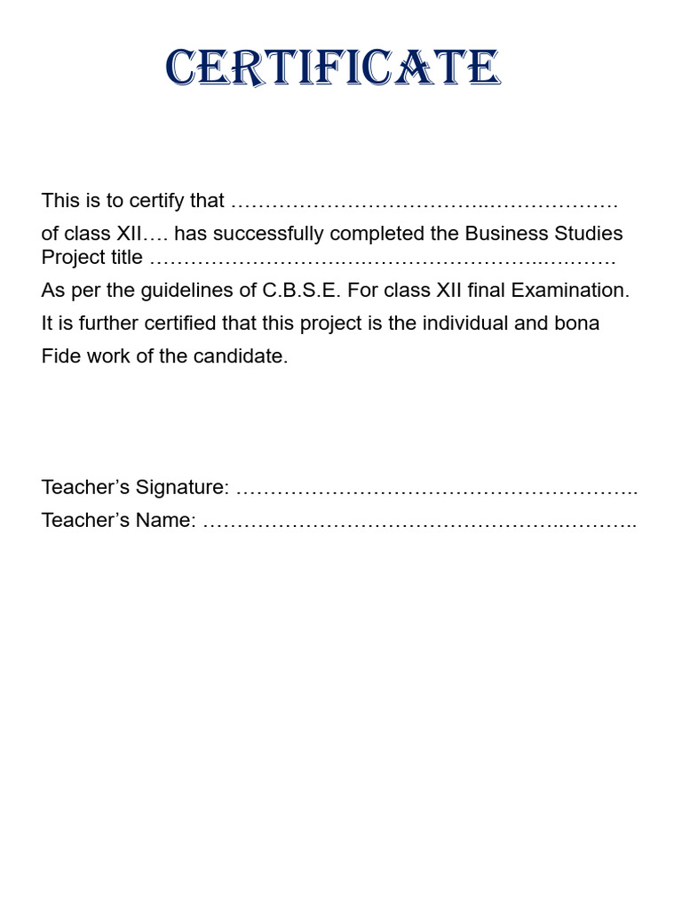 Project Certificate | PDF