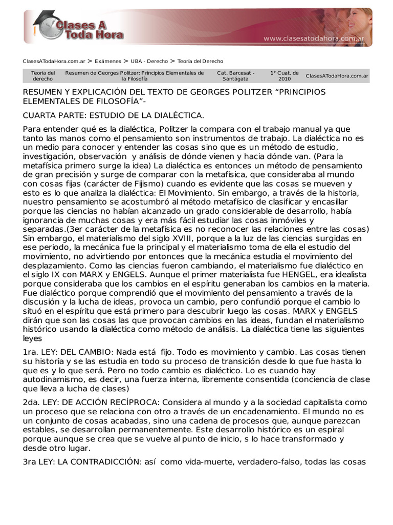 Dialéctica y Materialismo Histórico en Politzer | PDF | Ideologías ...