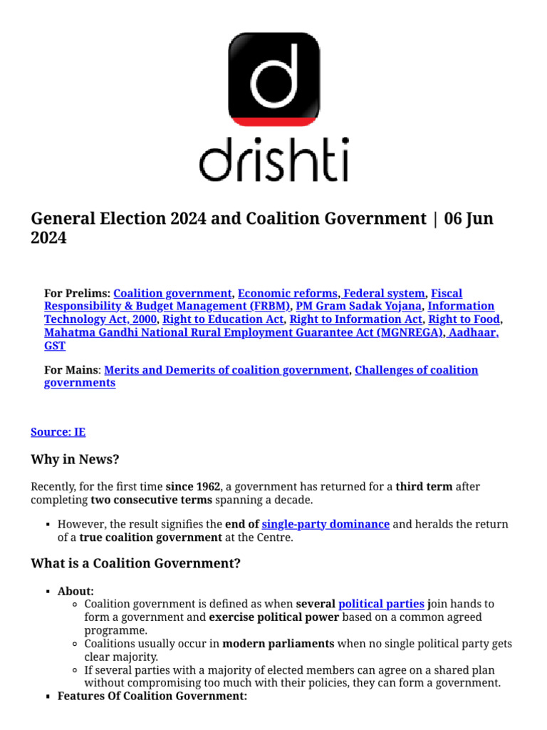 Coalition Governments | PDF | Government | Governance