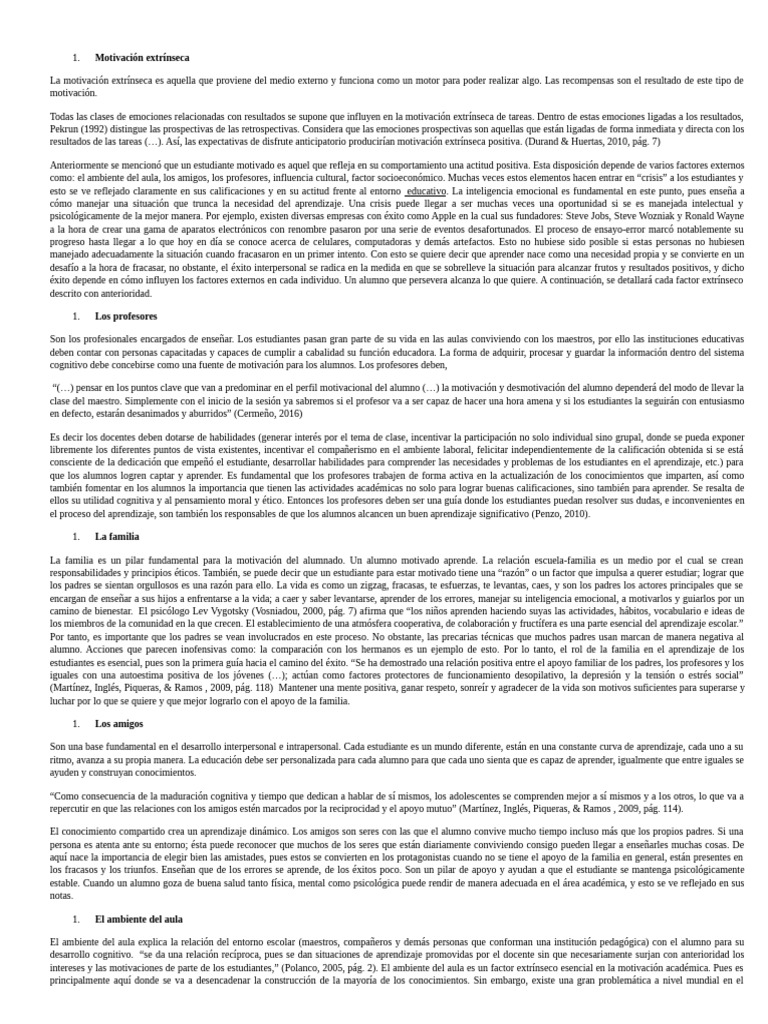 Motivación extrínseca | PDF | Motivacional | Motivación