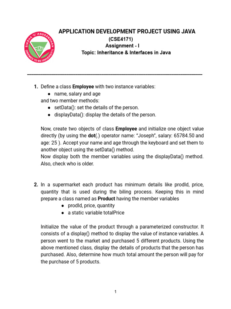 Java Inheritance and Interfaces Project | PDF | Class (Computer ...