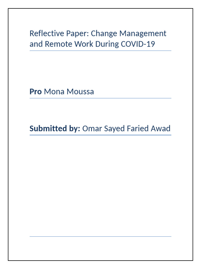 Reflective_Paper_Change_Management_COVID-19 | PDF | Change Management ...