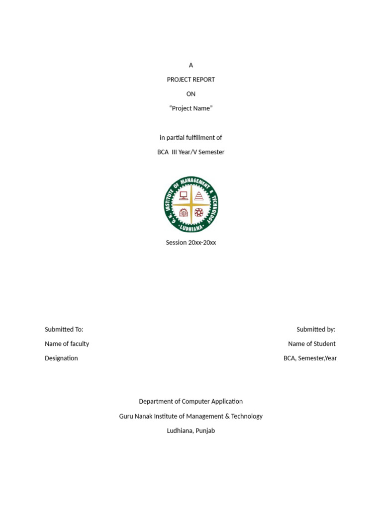 BCA Minor Project template | PDF | Computing | Information Technology