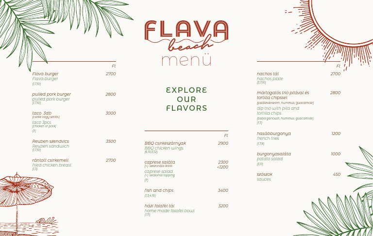 Menu WEB Flava Beach | PDF