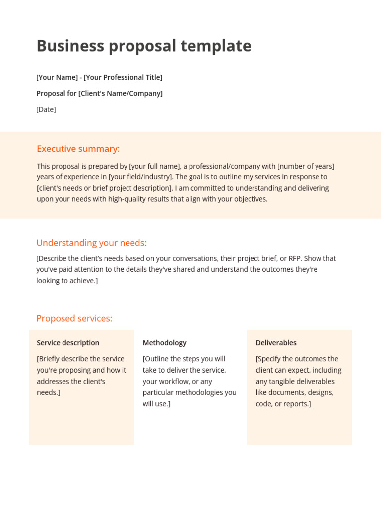 Business Proposal Template Guide | PDF | Business