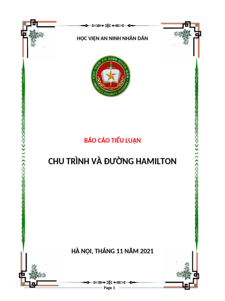 Chu Trình Hamilton Nhóm 4 B15D52 | PDF