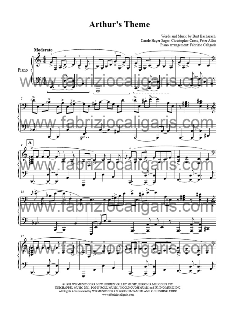 Arthur s Theme p1 | PDF | Musicians | Grammy Awards