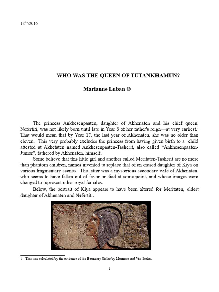 WHO_WAS_THE_QUEEN_OF_TUTANKHAMUN | PDF | Akhenaten | Tutankhamun