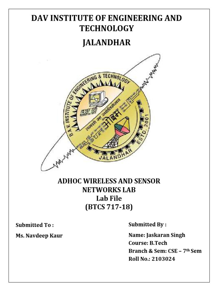 adhoc practical file | PDF | Wireless Sensor Network | Monitoring (Medicine)