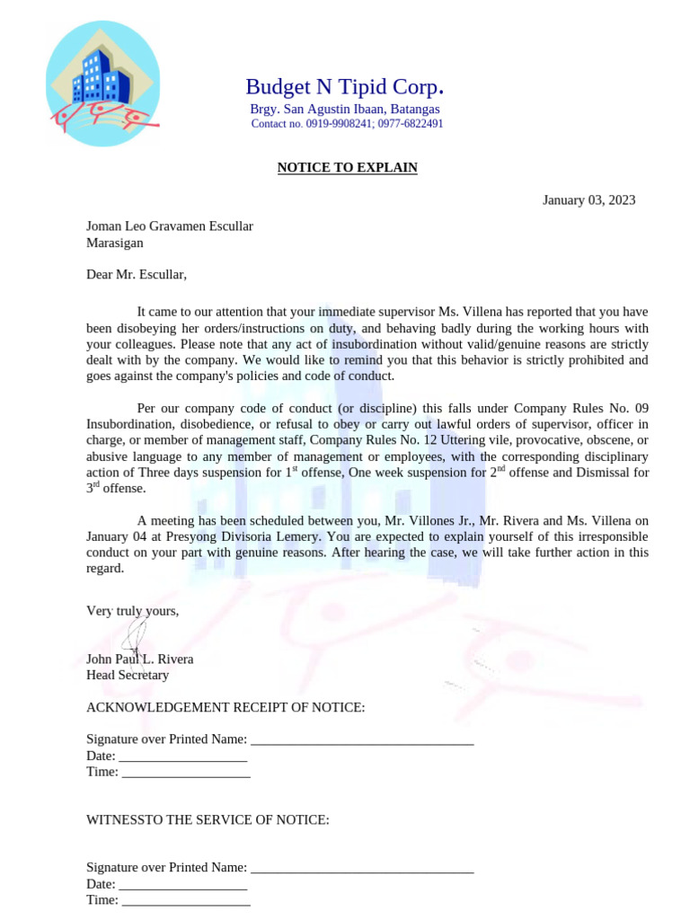 NTE Letter Joman-220103 | PDF