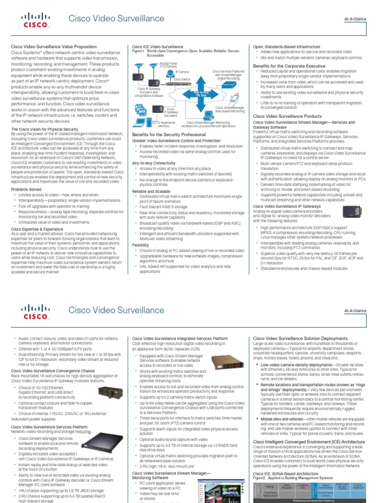 Cisco Video Surveillance | PDF | Video | Closed Circuit Television