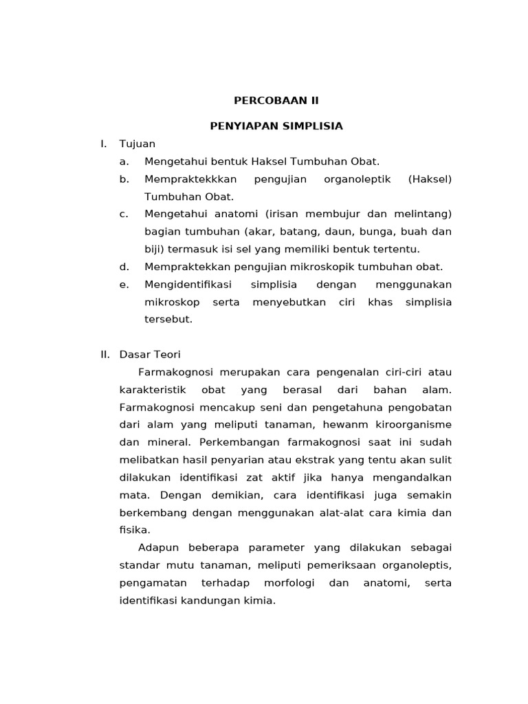 Praktikum 2 (Folium, Daun Binahong) | PDF