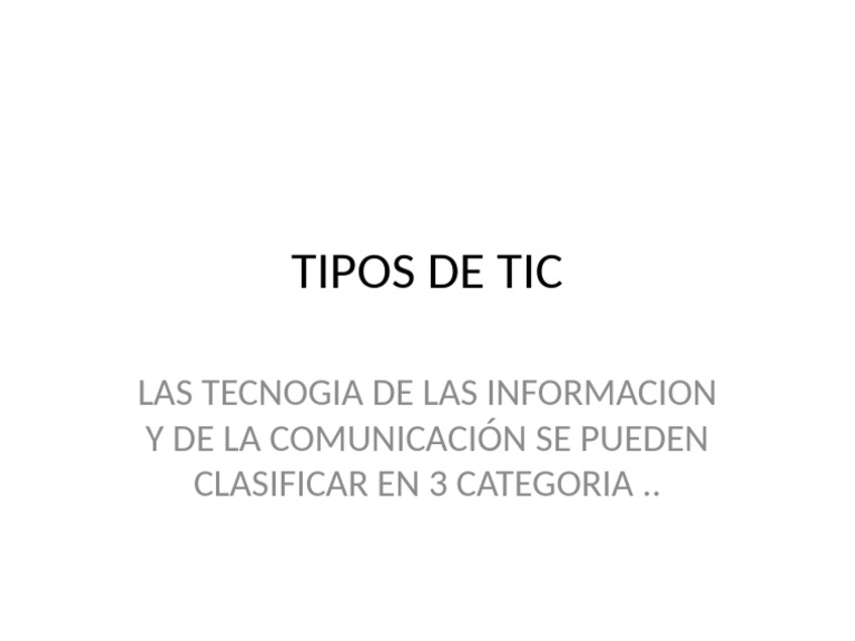 Tipos de Tic | PDF